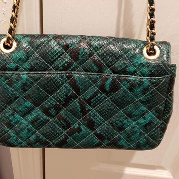Michael Kors | Bags | Mk Sloan Palmetto Green Black Snake Bag | Poshmark